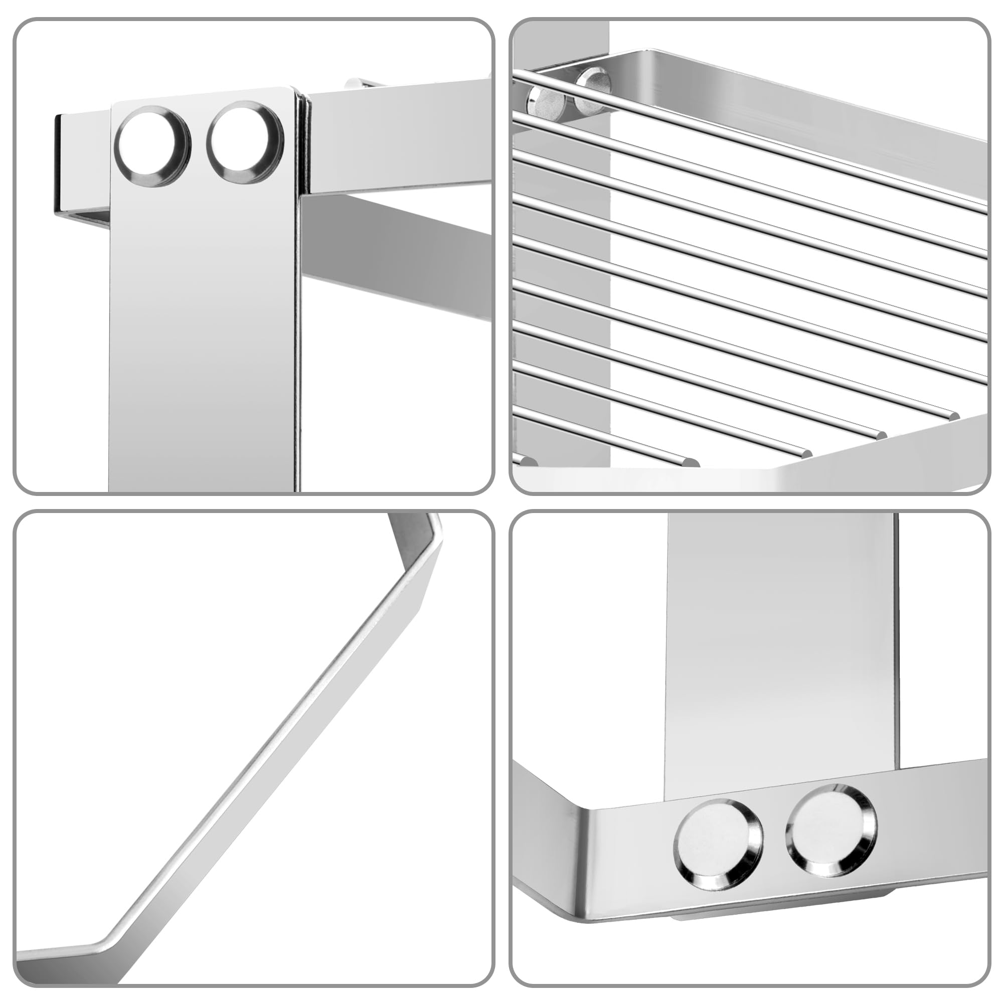 Lonian 3 Tier Counter and Cabinet Corner Shelf Organizer, 2-Pack Kitchen Countertop and Cupboard Organizer Rack, Metal Pantry Organizer and Storage Shelf for Plates, Cups, Dishes 
