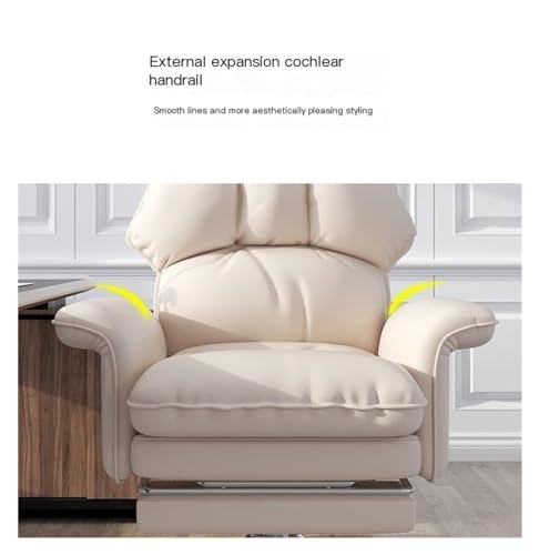 Ergonomic Office Chair, Desk Chairs with Wheels Home Office Computer Game Comfortable Modern Simple Lift Swivel Chair (Color : White)