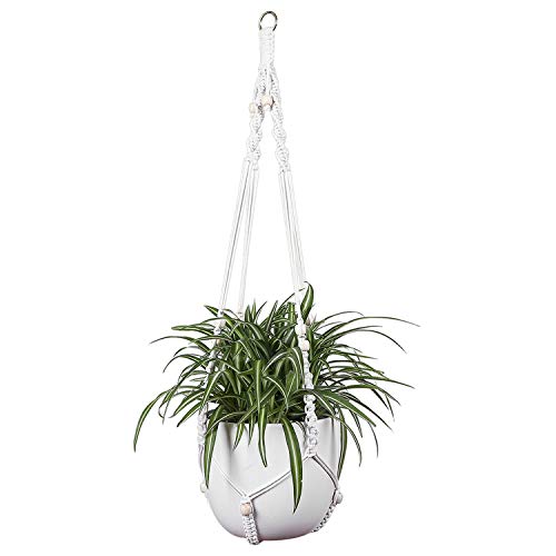 VISEMAN Macrame Plant Hanger-Outdoor Indoor Hanging Planter Holder/Hanging Basket Flower Hangers Cotton Rope with Bead for Home Decor