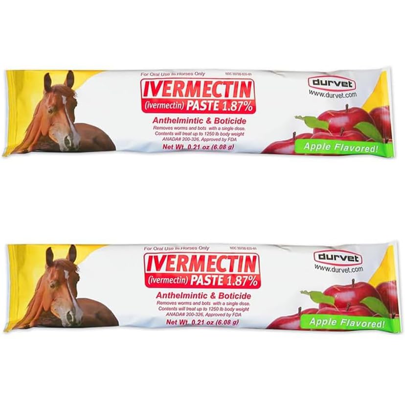 FHS Retail Ivermectin Paste - Horse Wormer 6.08 Grams Apple Flavor Paste (2-Pack)