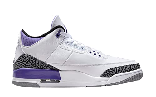 Nike Men's Air Jordan 3 Retro Basketball Shoes, White/Black-dark Iris-cement G, 10.5