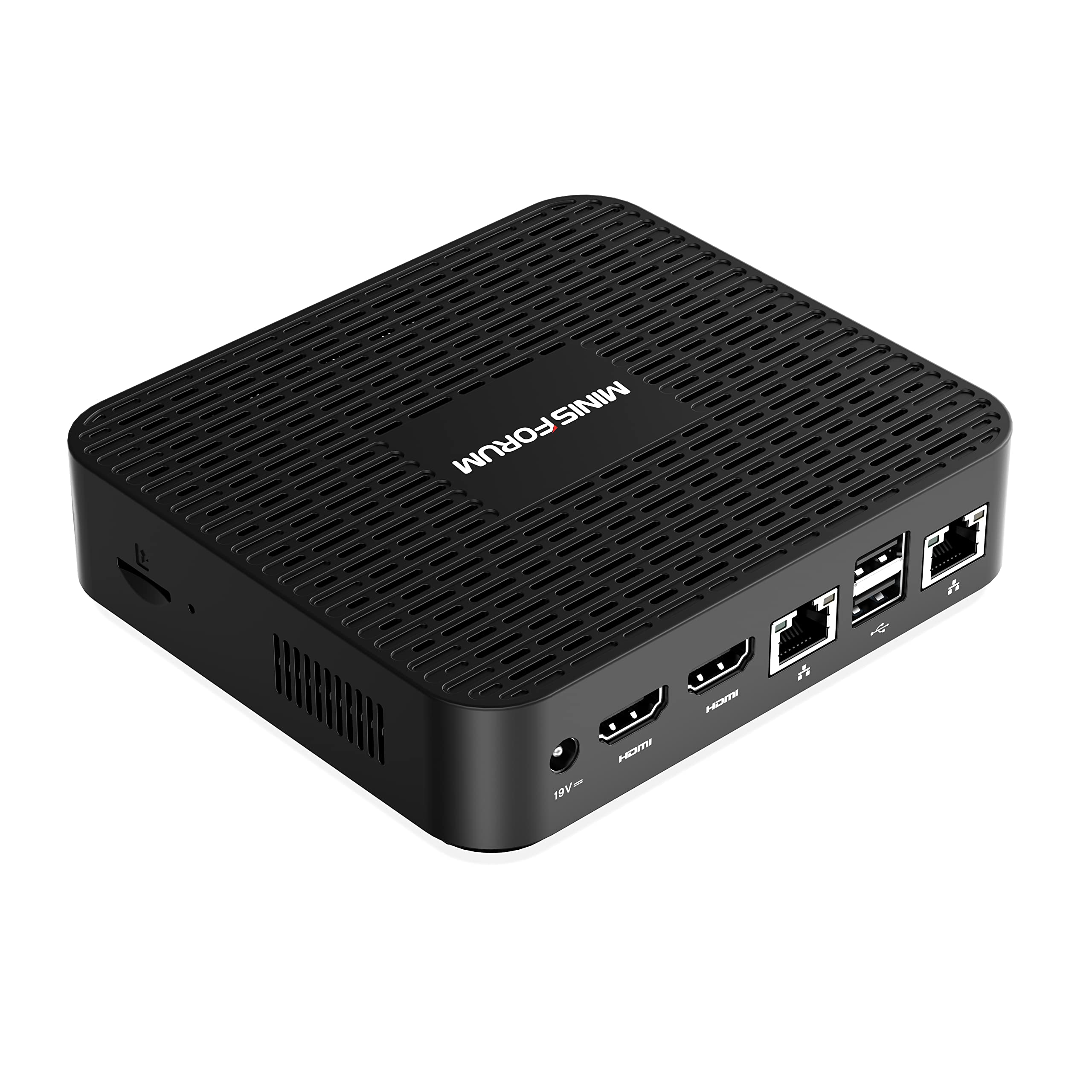 Mini PC 7th Gen AMD A4-9120C APU,AMD Radeon R3 graphics with 4GB DDR4 64GB eMMC Windows 10 Pro Mini Computer Dual HDMI, 2x RJ45 , 5 x USB ports, Support 2.5 Inch HDD/M.2 2280 PCIe3.0 SSD/Auto Power On