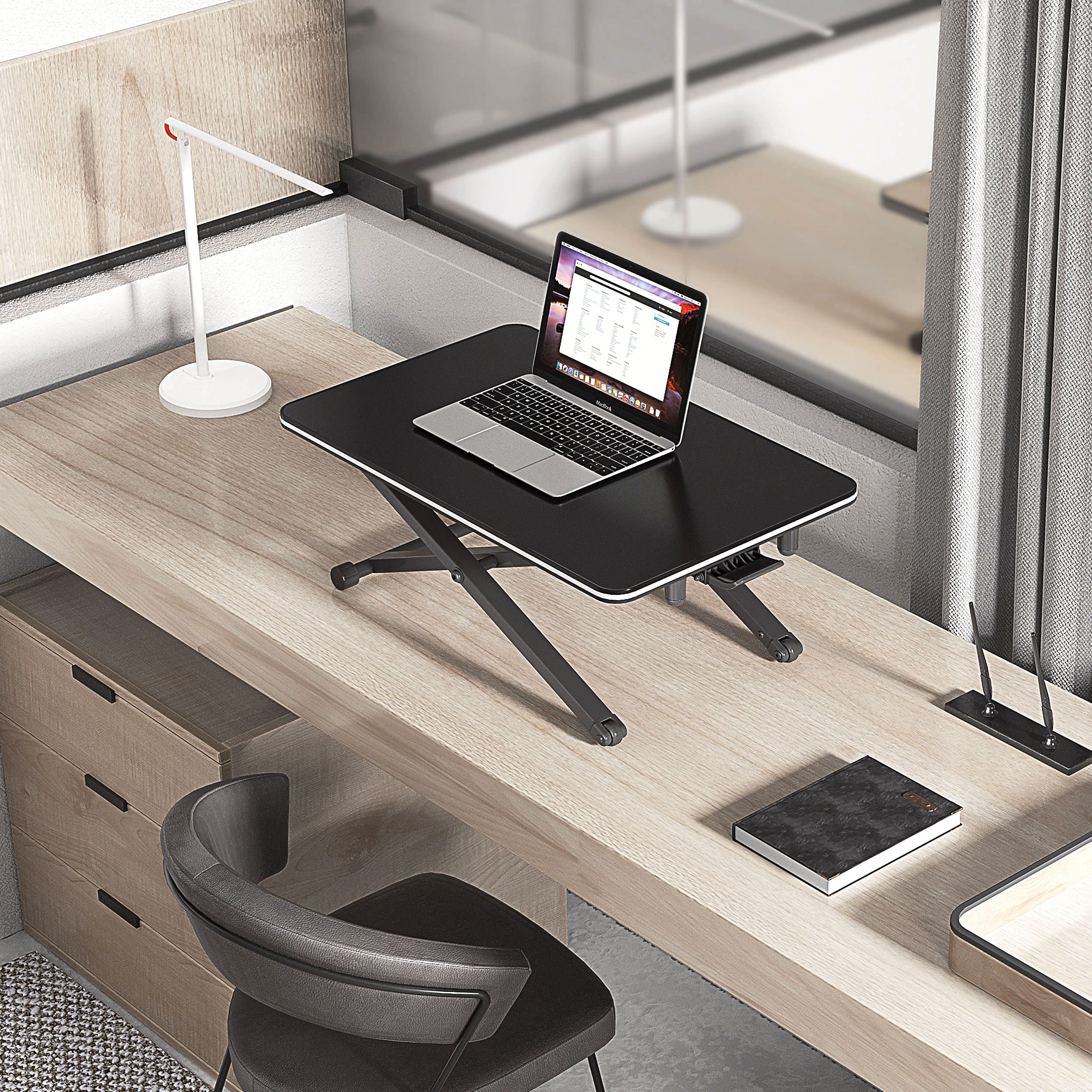 Fenge Standing Desk for Laptop Desktop Sit to Stand Up Desk Conventer for Single Monitor SD255001WB