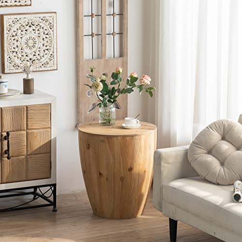 Wetiny 21.06" Vintage Style Bucket Shaped Coffee Table for Office, Dining Room and Living Room