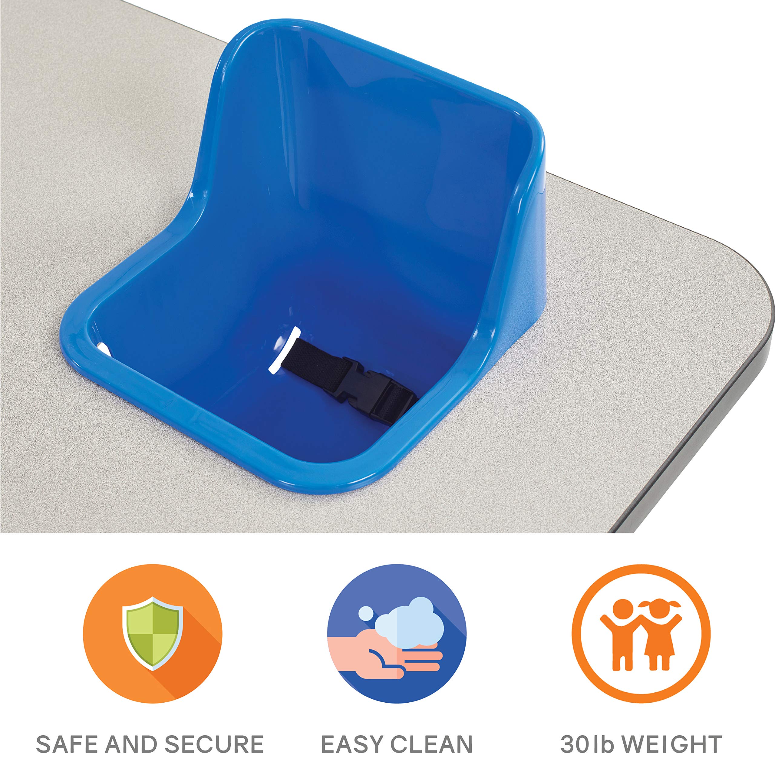 Factory Direct Partners 10353-BL Interactive Children"s Table Replacement Kit - 2 Toddler Bucket Seats and 2 Safety Straps for Baby Activity Table - Blue