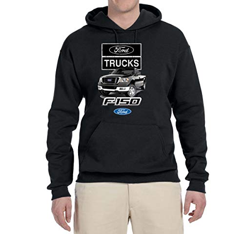 Ford Trucks Vintage Legend Built Tough Cars and Trucks Unisex Graphic Hoodie Sweatshirt, Black, X-Large