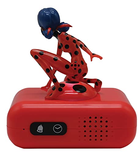 Lexibook - Miraculous Digital Alarm Clock with Night Light Snooze, Clock, Luminous Ladybug, Red colour - RL800MI