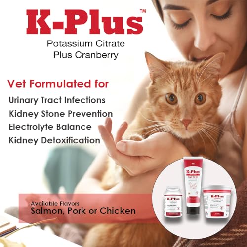 K-Plus Potassium Gluconate Renal Gel Plus Cranberry and EPA for Dogs and Cats - Veterinarian Approved Renal Supplement - Supports Potassium Balance - 5 oz