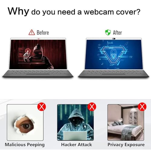RIENER 30 Pcs Camera Cover, Webcam Cover Slide, Ultra-Thin Webcam Cover Slide for Laptop, MacBook, PC, Cell Phone and More Accessories,Protect Your Privacy and Security(Black)