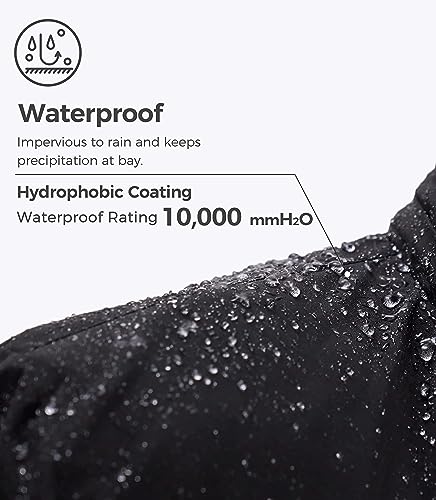 Wantdo Men's Waterproof Mountain Jacket Fleece Windproof Ski Jacket US XL Black XL