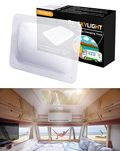 Nizzipum RV Skylight Thick RV Skylight Replacement Durable RV Skylight Cover 18”x26” Fitting 14" x 22" RV Skylight Dome Opening UV Resistant for Camper Trailer Skylight(Clear)
