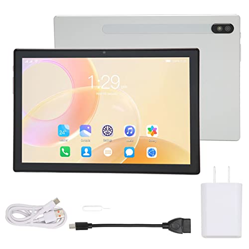 lonuo Office Tablet, White 10 Inch Tablet 5G WiFi 7000mAh 6GB RAM 256GB ROM for Business (US Plug)