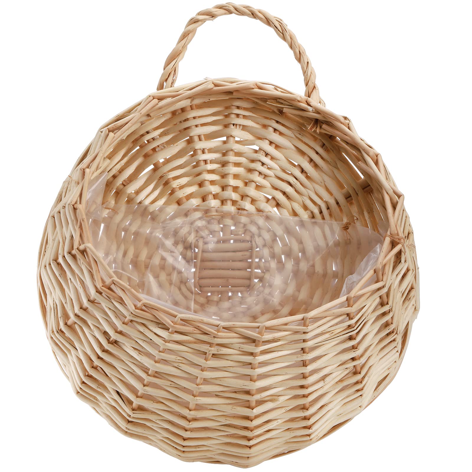 Elsjoy Hanging Wicker Basket for Plant, Decorative Wall Hanging Rattan Basket, Wicker Woven Basket Hanging Flower Basket for Front Door, Home, Garden (๐๐ฅ๐๐ง๐ญ ๐๐จ๐ญ ๐๐ง๐๐ฅ๐ฎ๐๐๐)