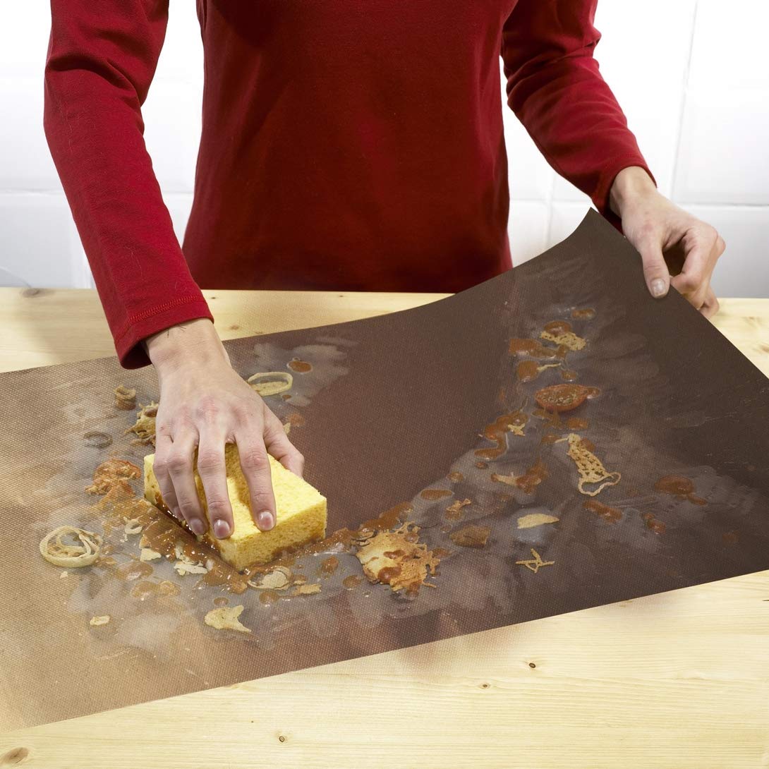 KIRKWOOD KITCHEN Non-stick Reusable Oven Liners for The Bottom of Gas, Electric & Microwave Ovens β Works as Baking Mat & Grill Mat- Set of 2