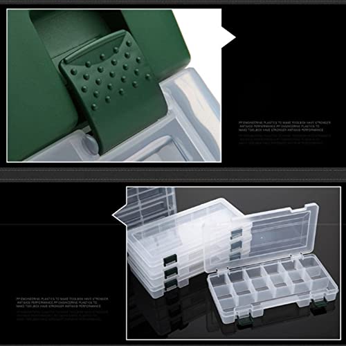 JKUYWX Big Fishing Plastic Tackle Box 6 Layer PP+ABS Handle Wateproof Gear Storage Lure Carp Rock Fishing Accessories