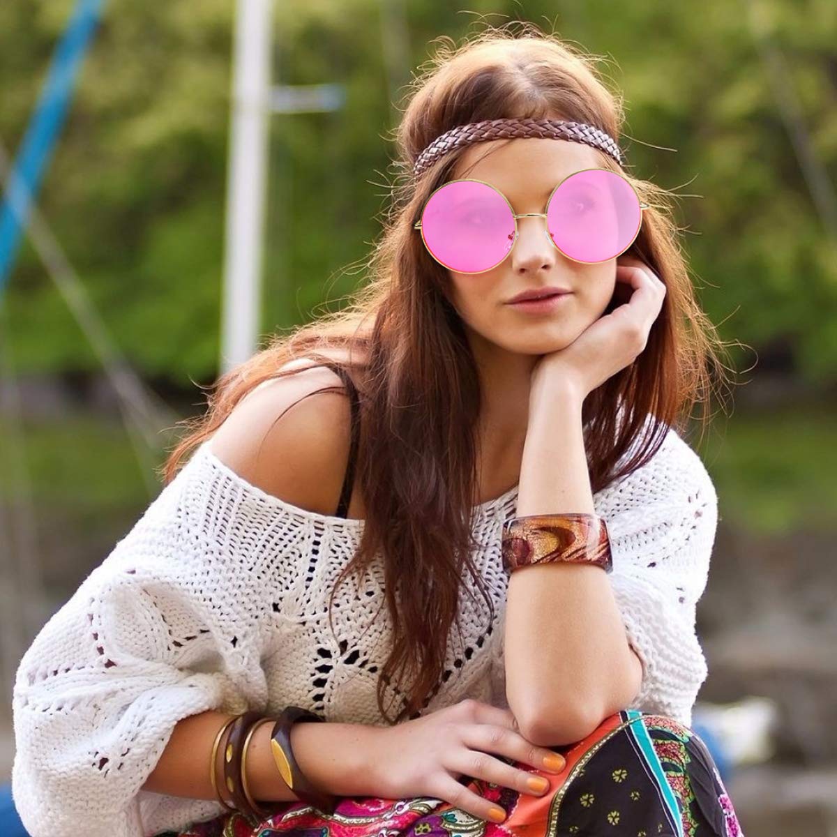 Hippie Glasses Disco Hippy 70’s Sunglasses 60’s Cool Funky Shades quavo Orange
