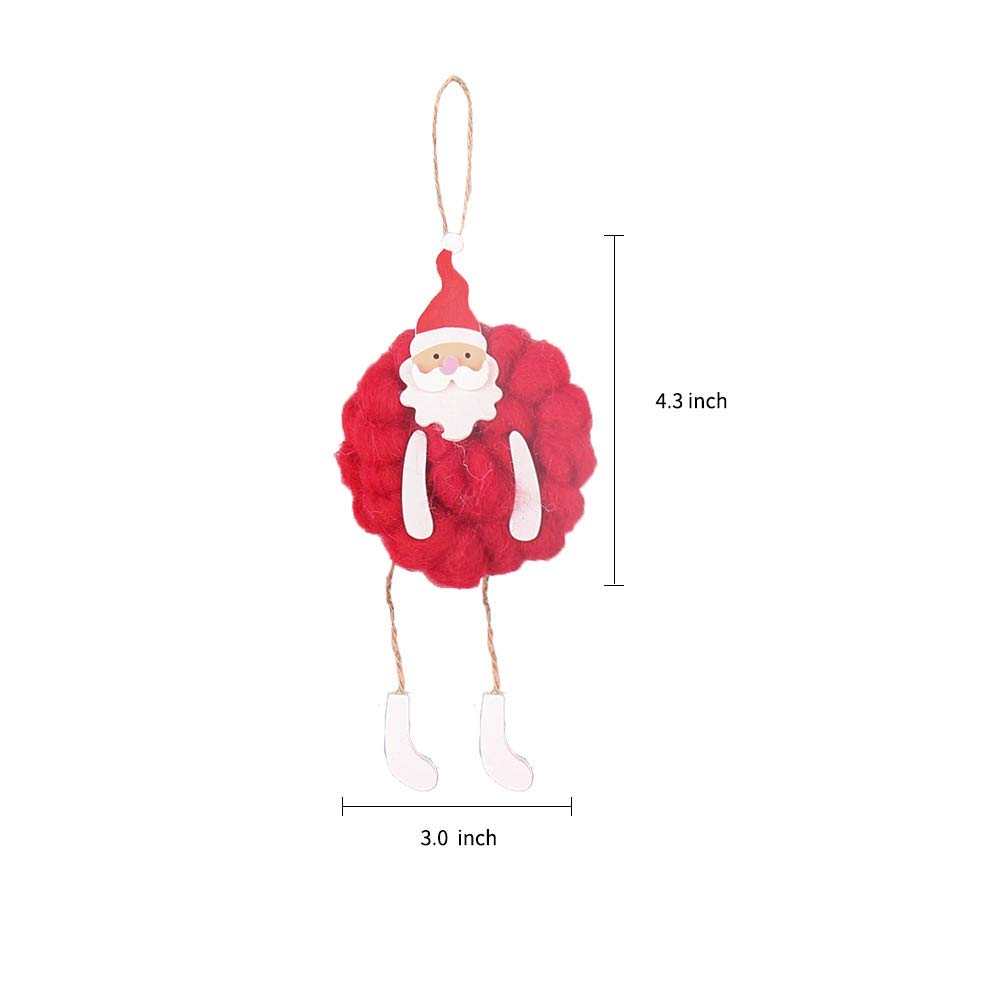 Festivous Wishel Christmas Tree Decorative Pendant Knitting Wooden Christmas Hanging Ornaments Home Decors 6PCS