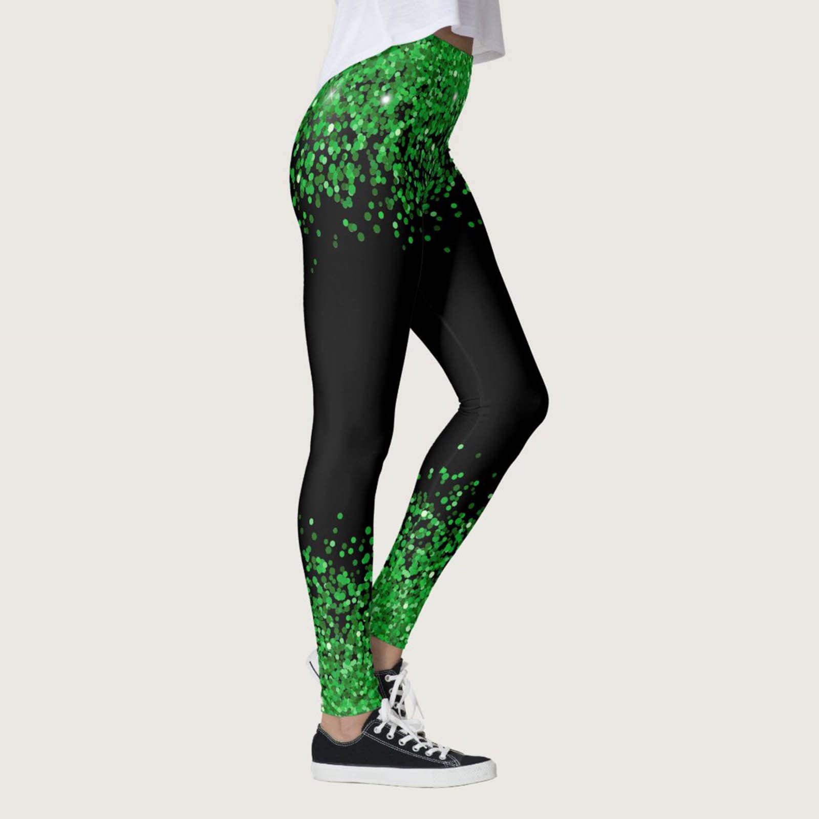 Gyouwnll Women's St. Patrick Leggings Leggings Good Luck Irish Shamrock Soft Leggings Soft & Slim Soft & Slim Workout Sports, D,