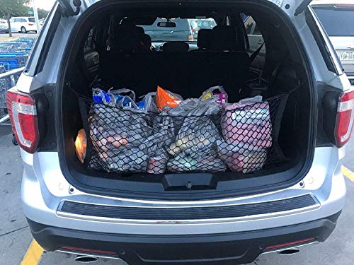 Envelope Style Automotive Elastic Trunk Mesh Cargo Net for Ford Explorer 2020-2023 - Premium Trunk Organizers and Storage - Luggage Net for SUV - Best Car Organizer for Ford Explorer