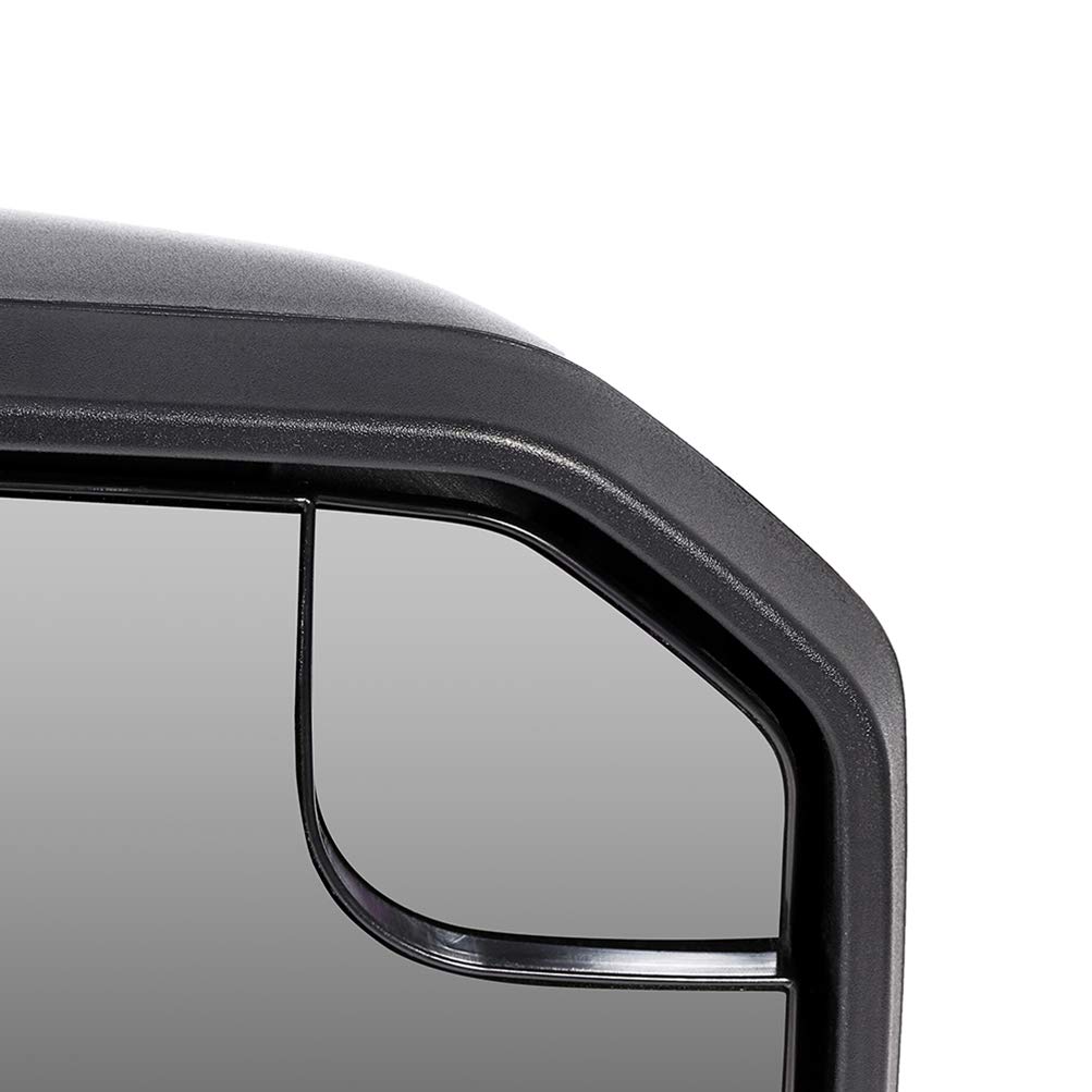 FEIPARTS Tow Mirrors Fit for Towing Mirrors with 2015-2019 for F150 Pickup Truck Power Adjusted Heated Turn Signal Light with Black Housing Manual Folding Manual Telescoping Pair Left Right Mirrors
