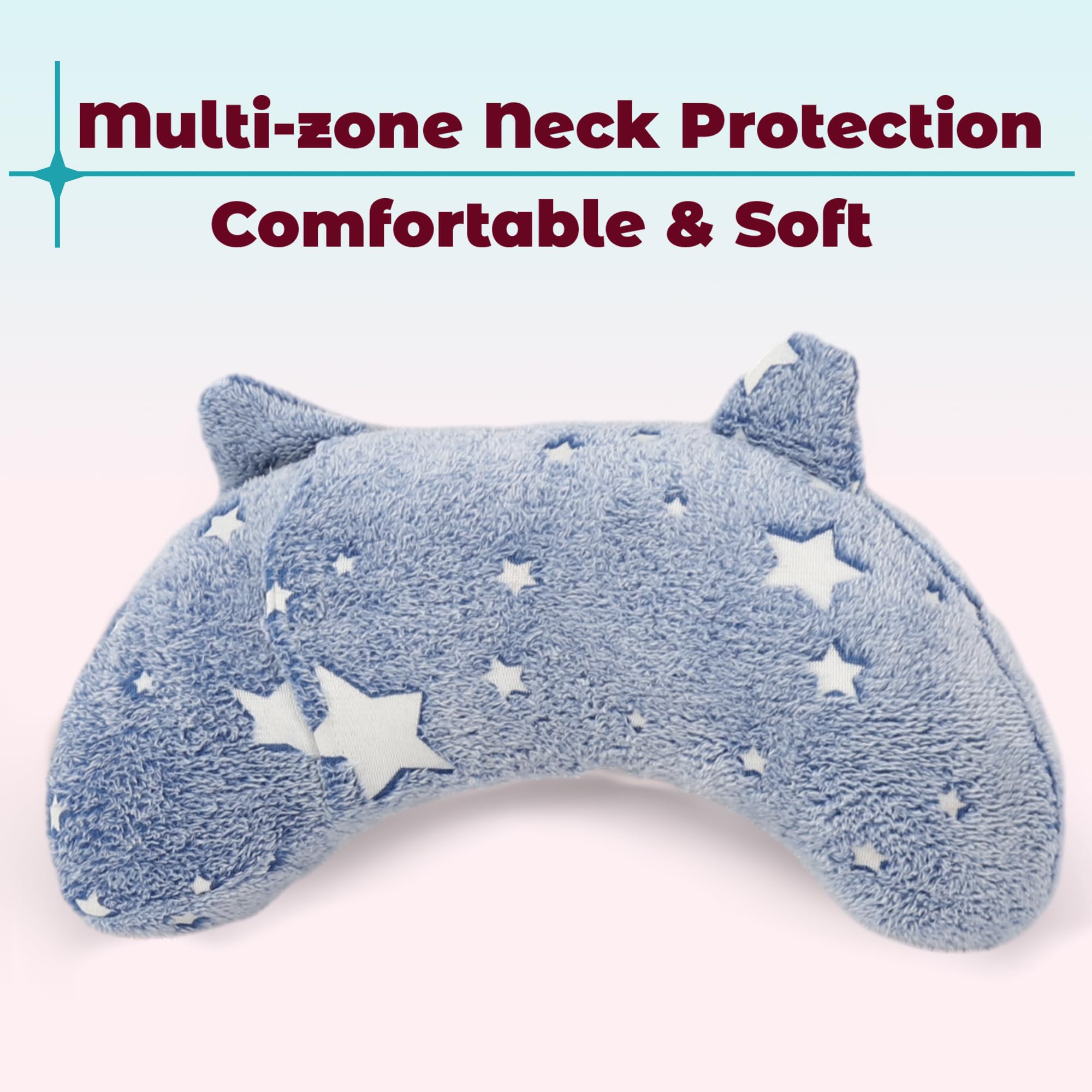 POMESEA Dog Calming Pillow, Dog Neck Pillow Soft Fluffy Pet Calming Toy Half Donut Cuddler, U-Shaped Pillow for Pet, Joint Relief Sleeping Improve (Large, Gray)