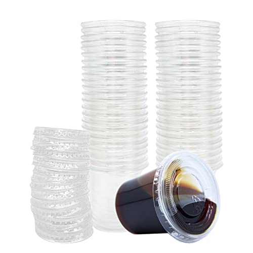 PartyMars 1 oz Plastic Disposable Dipping Sauce Cup With Lids, Mini Plastic Dip Condiment Containers,Souffle Cups,Portion Cups, Jello Shot Cups