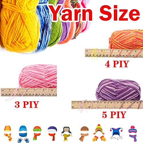 WILLBOND 6 Pcs 50g Crochet Yarn Multi Colored Knitting Yarn Bulk Acrylic Weaving Yarn Crocheting Thread (Pink, Yellow Green, Multicolor, Blue, Yellow Red, Yellow Green Pink, 3-Ply)