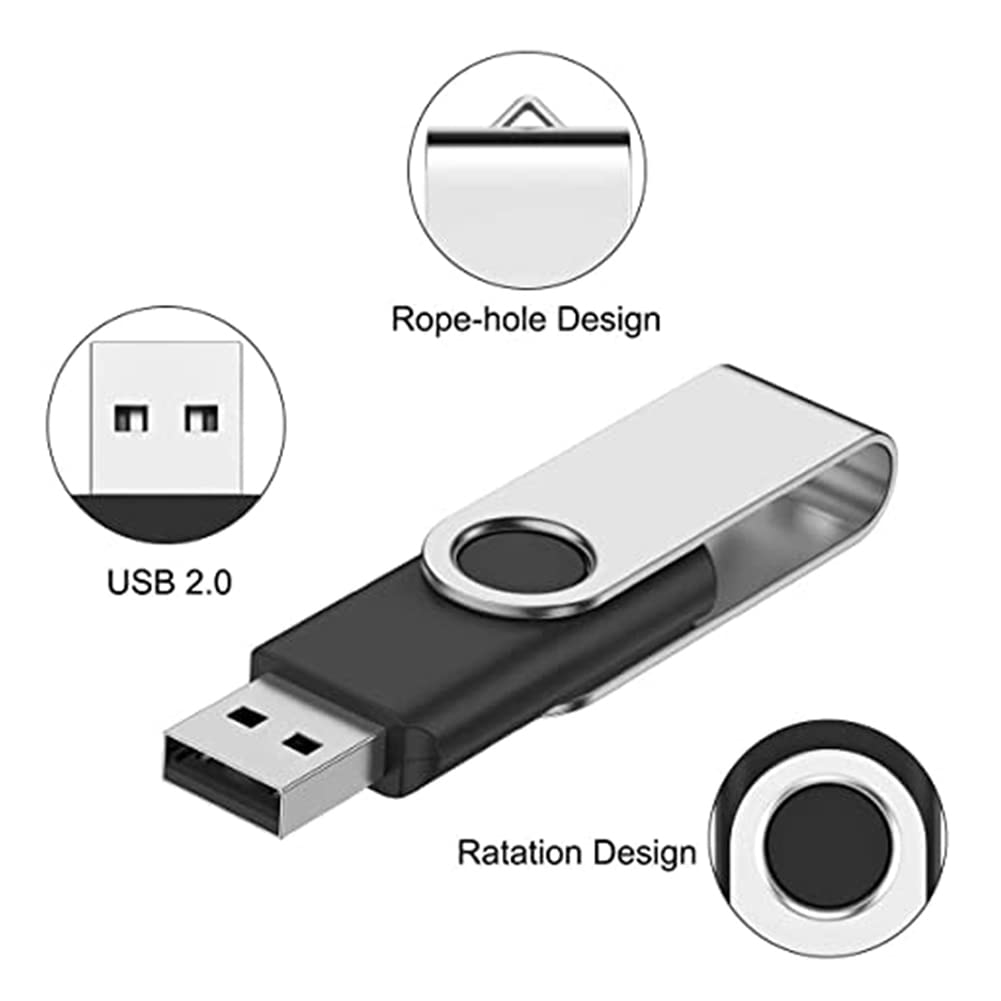 HWJK USB 2.0 512MB Flash Memory Stick Drive Swivel Thumb Drives Bulk 10 Pack, with LED Indicator, 10 x Removable White Labels (10PCS 512MB Blue)