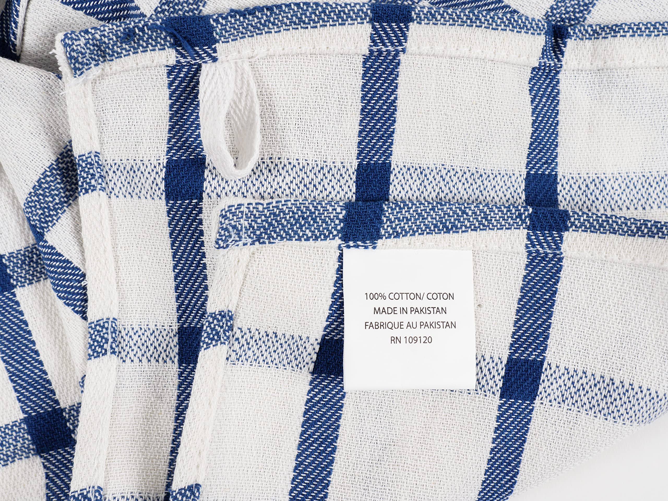 KAF Home Assorted Flat Kitchen Towels | Set of 10 Dish Towels, 100% Cotton - 18 x 28 inches | Ultra Absorbent Soft Kitchen Tea Towels | Perfect for Cooking, Cleaning, and Drying Hands (Navy)