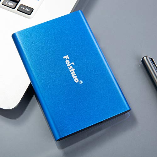 FEISHUO Portable External Hard Drive 1tb, HDD USB 3.0 for PC, Mac, Windows, Linux, Android OS(1 Tb, Blue)