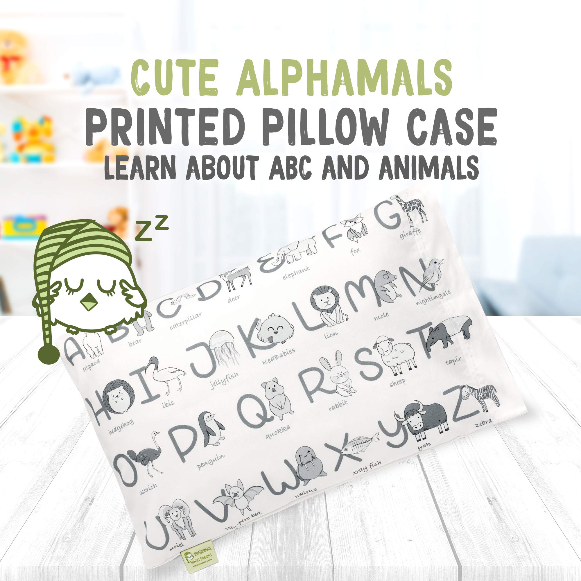 KeaBabies Toddler Pillowcase for 13X18 Pillow - Organic Toddler Pillow Case for Boy, Kids - 100% Natural Cotton Pillowcase for Miniature Sleepy Pillows - Toddler First Pillow