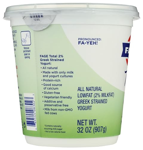 FAGE Total Greek Yogurt, 2% Reduced Fat, Plain, 32 oz