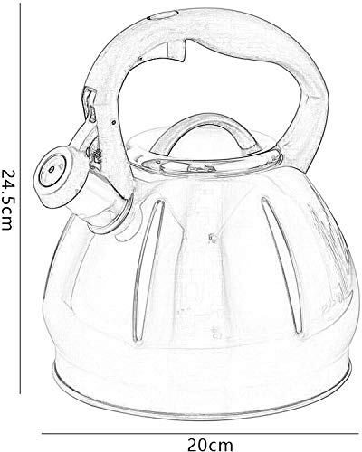 NOGRAX Tea Kettle Stovetop Whistling Heat Tea Kettle Stainless Steel Whistling Teapot Resistant Handle Suitable for Brewing Coffee and Milk 3L Large Capacity Pot (Color : Green)