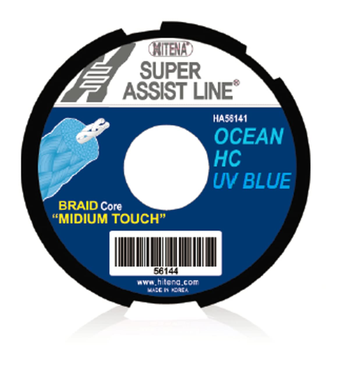 Hitena Assist Cord - HC (Helix Core) UV Blue. Multi-Layer Structure Assist Cord for Jigging Setup. Best for Slow Pitch Jigging