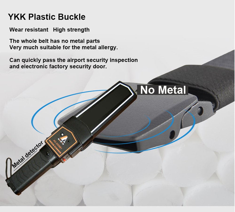 HOANAN 2-Pack Elastic Stretch Belt, Men’s All Size No Metal Nylon Tactical Hiking Belt (Blackgrey, Fit up to 36")