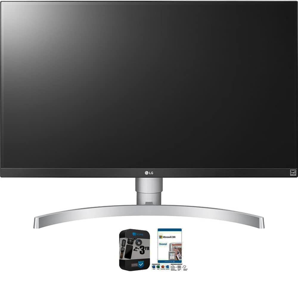 LG 27UK650-W 27 inch 4K HDR IPS Monitor 3840 x 2160 16:9 Bundle with Microsoft 365 Personal 15 Month Subscription Download for PC/Mac and 3 YR CPS Enhanced Protection Pack