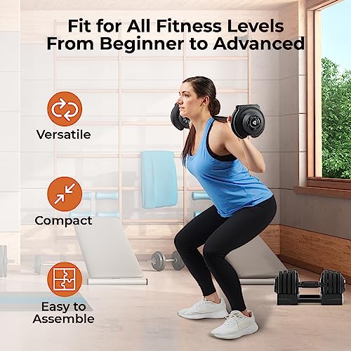 Lifepro 3-In-1 Weight Lifting System - 2 to 43 Lbs Kettlebell, Dumbbell, & Barbell Adjustable Weights Set for Home Gym - Versatile & Compact Weight Sets for Home Workout - Interchangeable Grip System