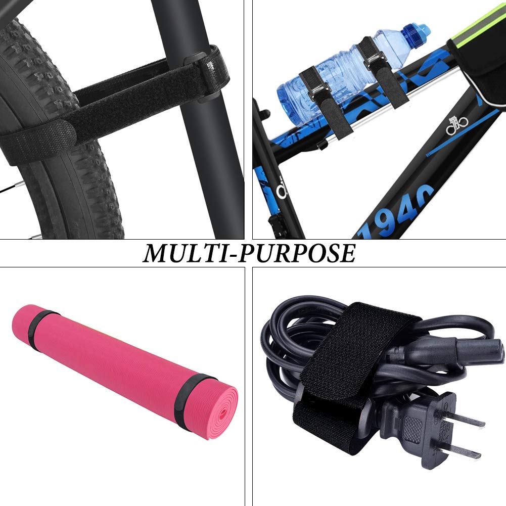 EUGO Bike Rack Straps, Reusable Adjustable Bicycle Bike Wheel Stabilizer Straps with Strong Gel Grip, Fixing Various Types of Bicycles Tire(2 Pack)