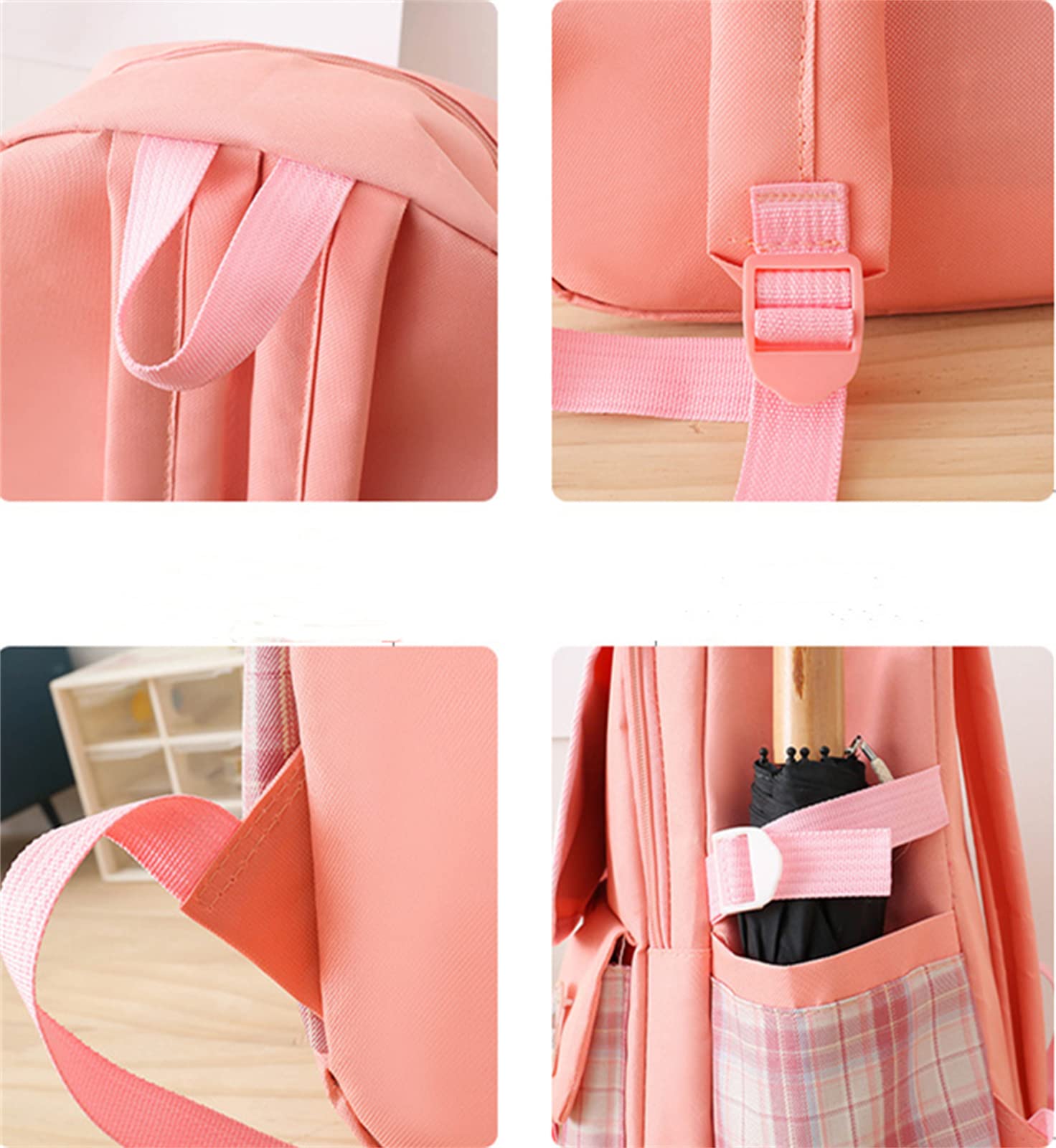 FAIRI Kawaii Backpack Set 4pcs Cute Aesthetic Backpack Preppy Trendy Japanese Anime Aesthetic School Supplies