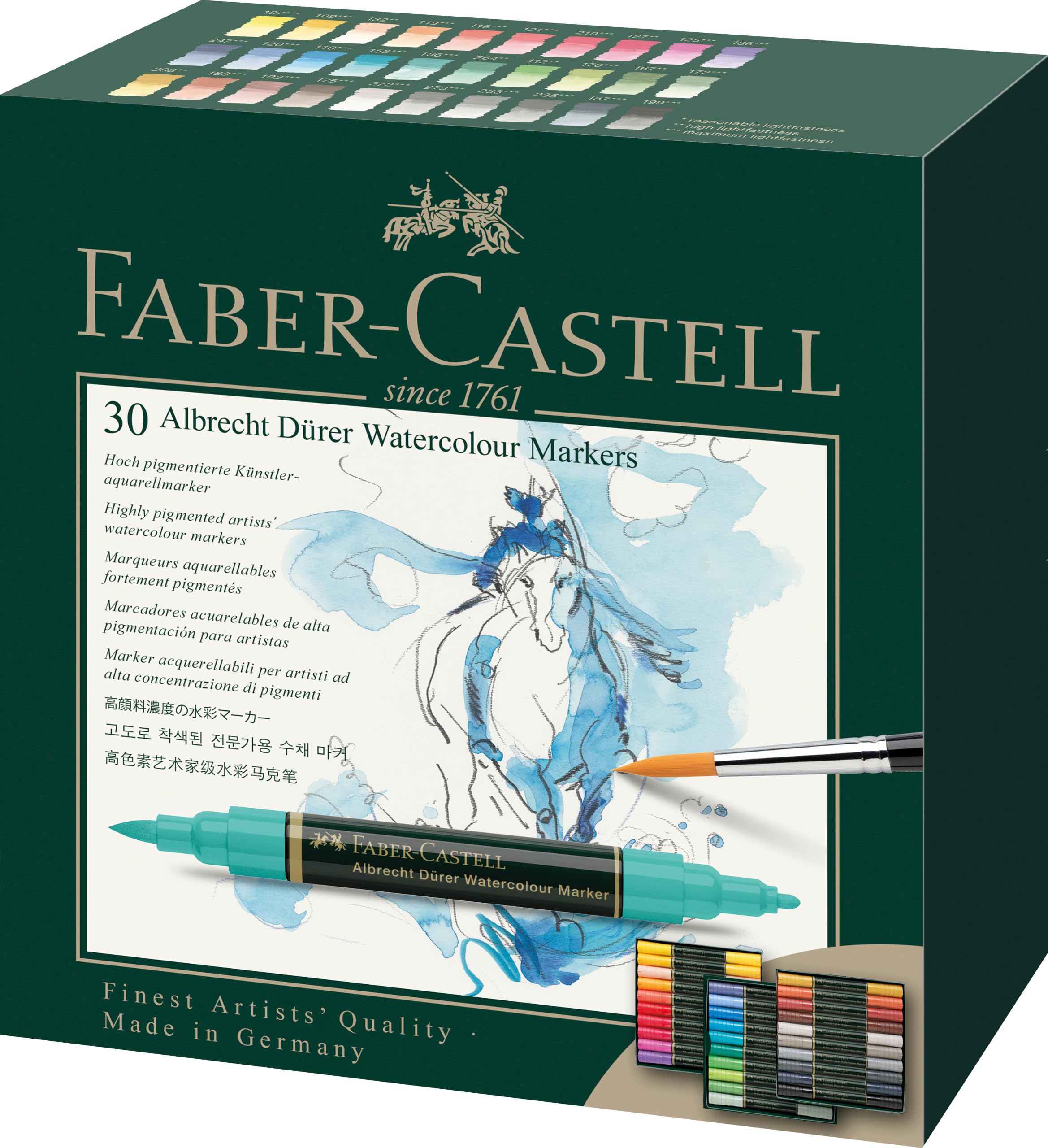 Faber-Castell Art/Graphic 160330 Faber-Castell Albrecht Durer Artistsâ Watercolor Markers â 30 Assorted Colors â Multipurpose Art Markers