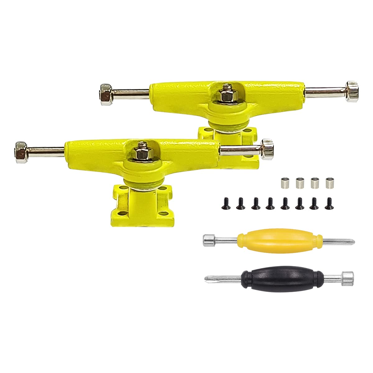 FIGURESLAB 16Pcs Mix Colorway Fingerboard Tucks with Nuts--34mm Wide & 48Pcs Mix Wheel& 32PCS Nuts &64Pcs Screws & 2PCS Spanner Tool