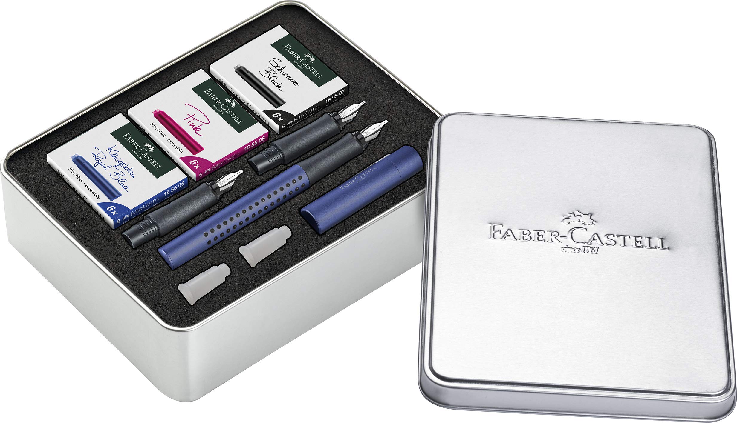 Faber-Castell Grip Edition Fountain Pen and Ballpoint Pen Set - Anthracite, 201526