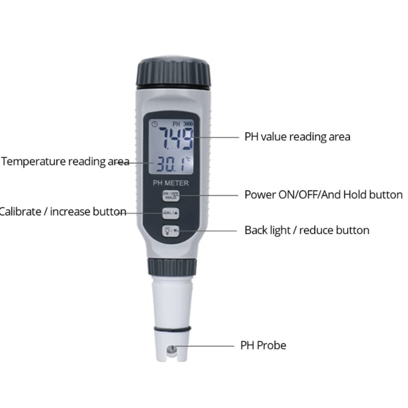 LHLLHL Professional Pen Type PH Meter Portable PH Water Quality Tester Acidometer for Aquarium Acidimeter Water PH Acidity Meter