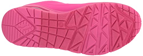 Skechers womens Skecher Street Women's Uno - Night Shades Sneaker, Pink Hot Pink Durabuck Htpk, 9 US