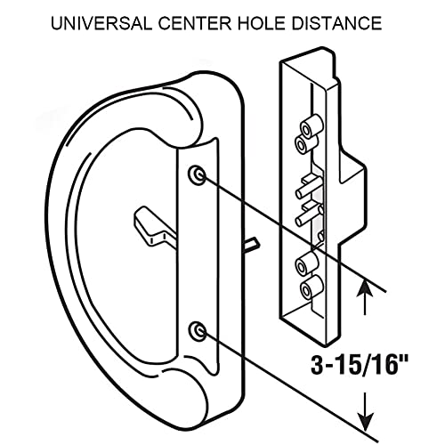 Patio Sliding Door Handle Set with Mortise Lock, Key Cylinder and Face Plate, Full Replacement Handle Lock Set Fits Door Thickness from 1-1/2" to 1-3/4", 3-15/16" Screw Hole Spacing, Black