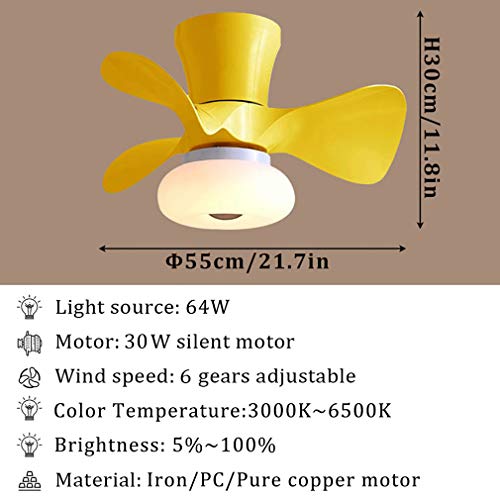 FairUo Kids Bedroom Ceiling Fan with Light Reversible with Remote Control 6 Speeds Led Dimmable Fan Ceiling Light 64W with Timer Modern Quiet Ceiling Fan Light
