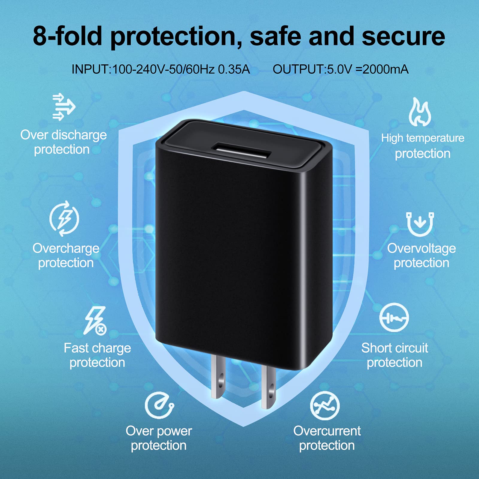 iPhone Charger Fast Charging, 2 Pack USB Wall Charger Travel Plug Adapter and 2 Pack 6ft MFi Certified Lightning Cable Data Sync Compatible with iPhone 13/12 Pro/11 Pro/Xs/XR/X/Plus and More