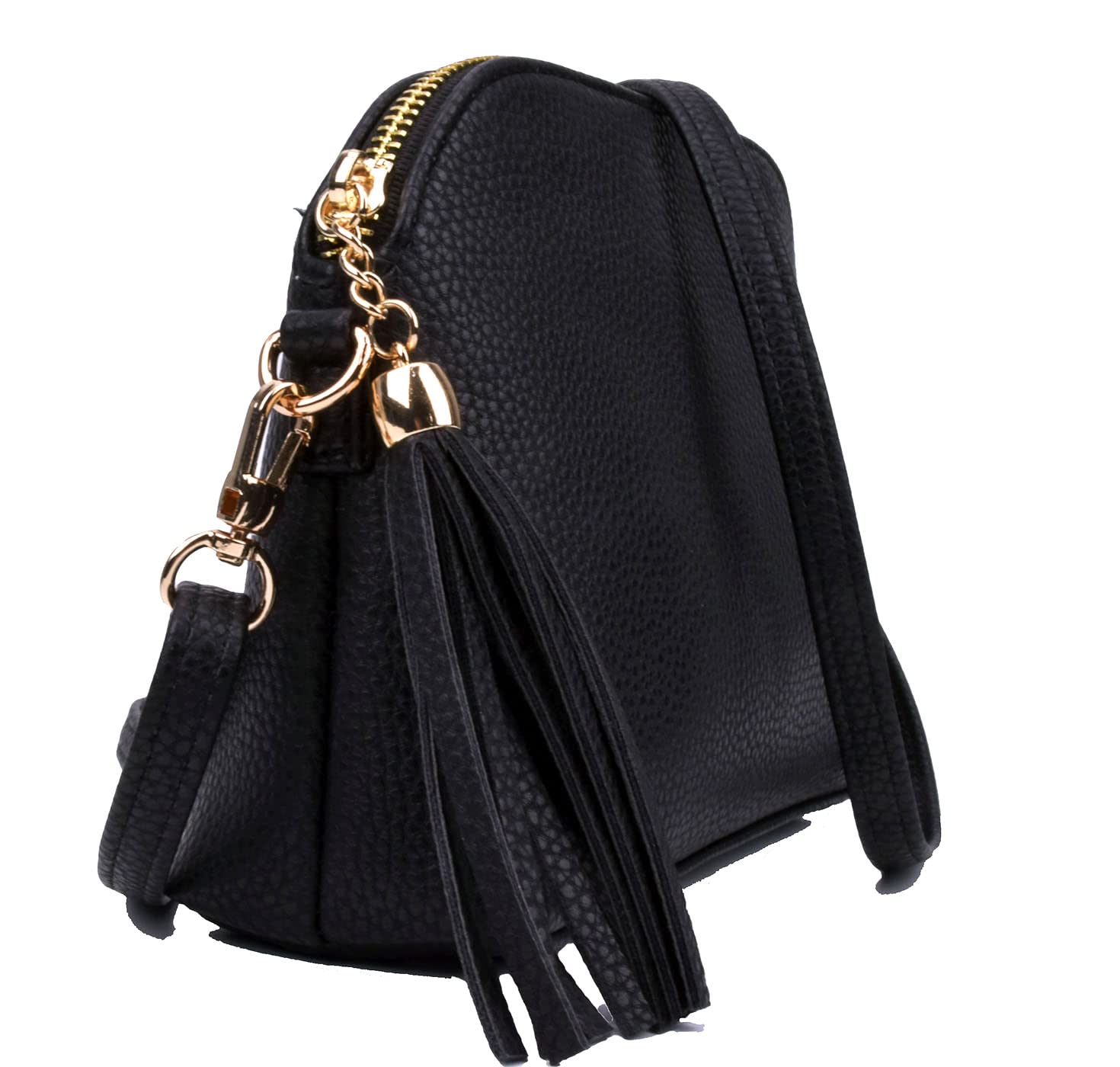 Jiaruo Casual Small Soft PU Leather CrossBody Bag For Women Tassel Design Shoulder Handbag And Purses (White)