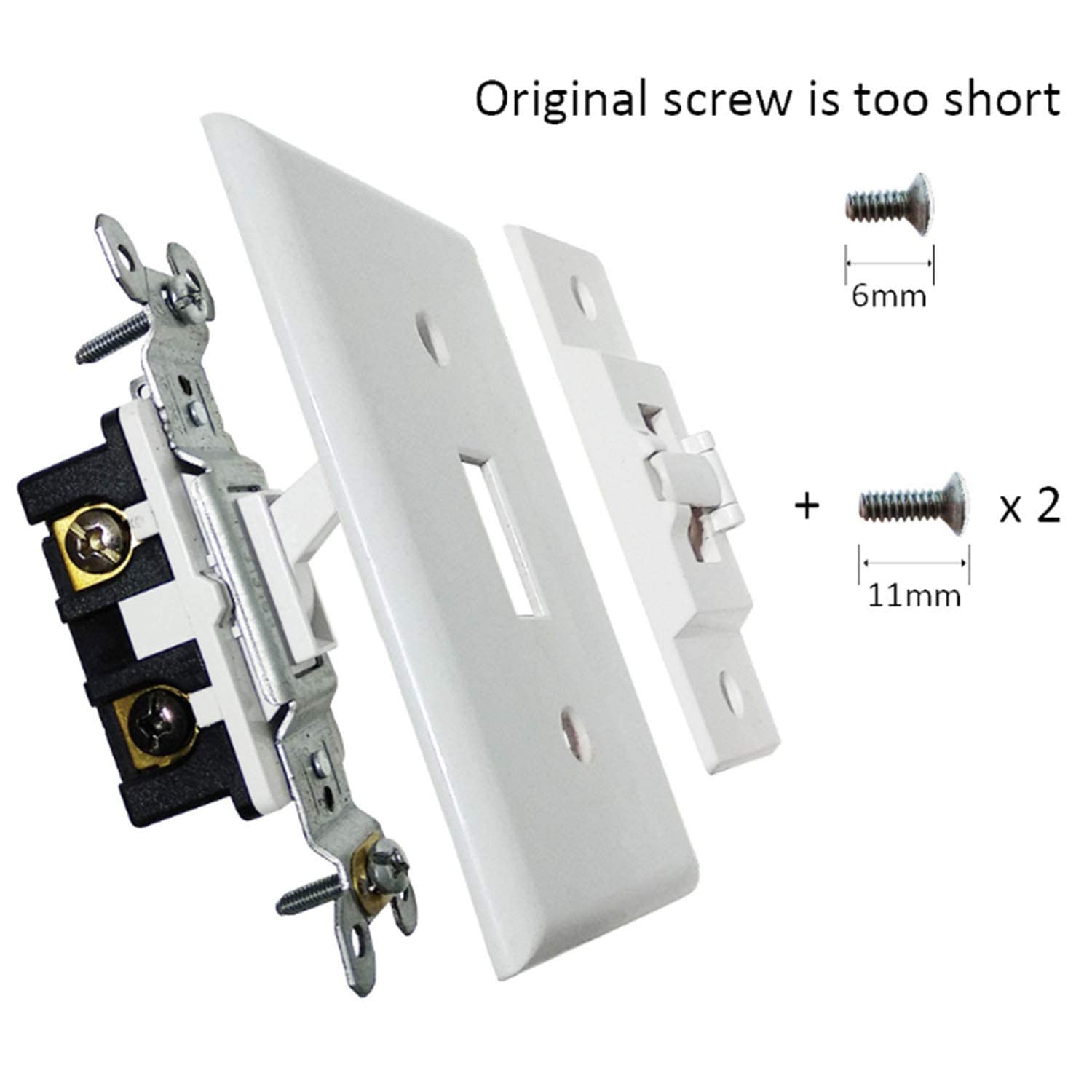 JCBIZ 2pcs Light Switch Guards Single Control Wall Plate Toggle Switch Protection Cover Children Safety Switch Lock Prevent Accidental Turn On or Off White