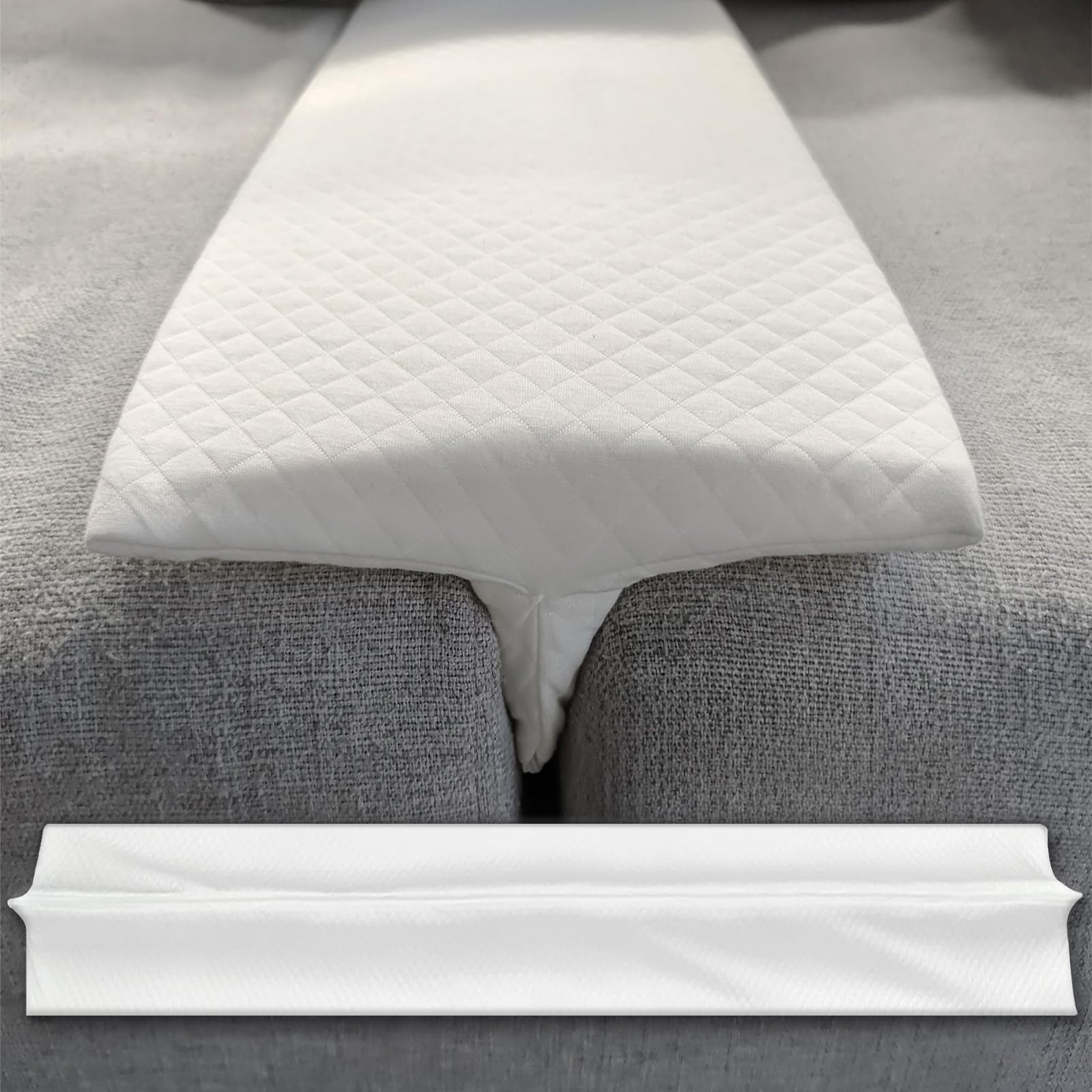 JZHLLA 10"X76" Bed Bridge Twin to King Bed Converter Kit, Bed Gap Pad Combine Twin Beds to King Mattress Bed Bridge Connector for Adjustable Bed with Washable Cover(76inĂ10in)